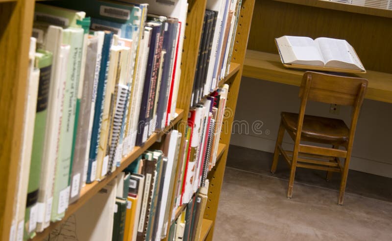 Book Displayed in Library Study Shelved Books Stock Image - Image of ...
