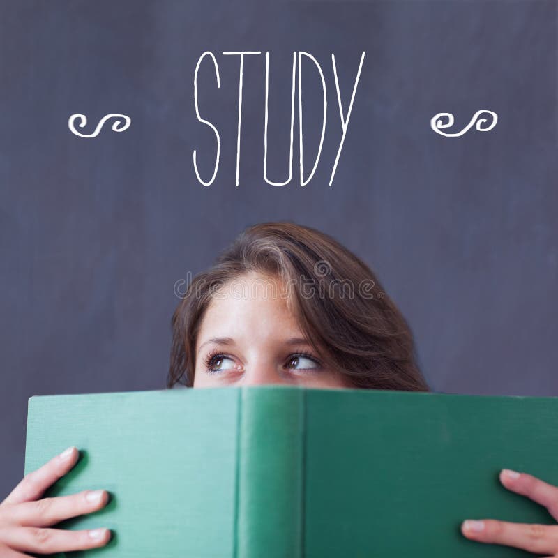 Study Against Student Holding Book Stock Image - Image of young, text ...