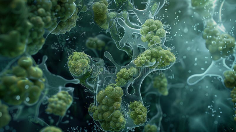 The Study of Alien Bacteria. Close-up of a Collection of Various ...