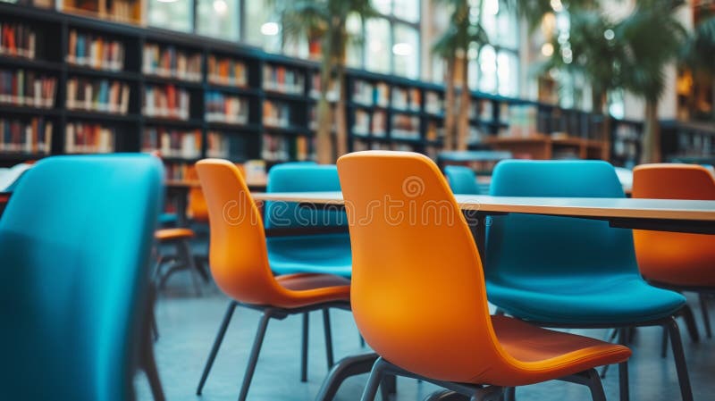 A Study Area in the Library, Equipped with Spacious Desks and Ergonomic ...