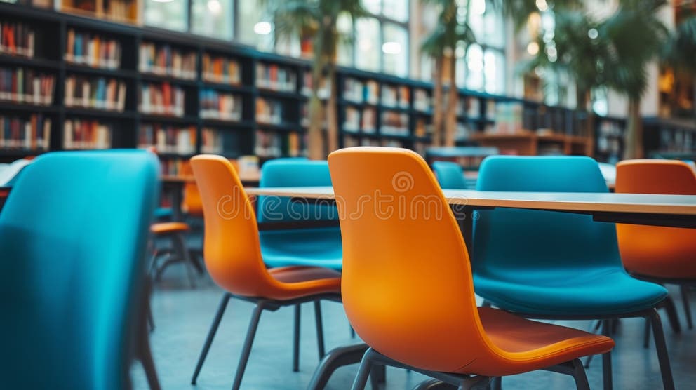 A Study Area in the Library, Equipped with Spacious Desks and Ergonomic ...