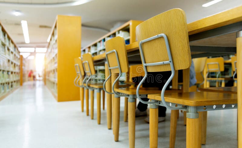 Study Area in Modern Library Stock Photo - Image of library, book ...