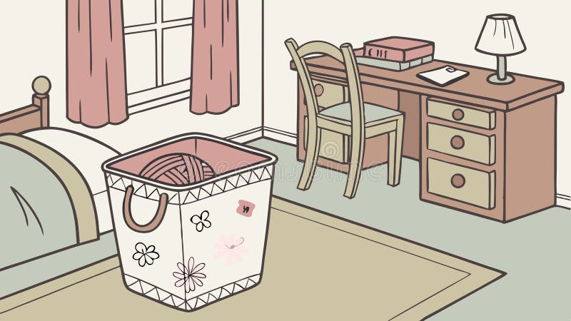 Study Bedroom. Desk Books, Focused Learning Space, Vector Design ...