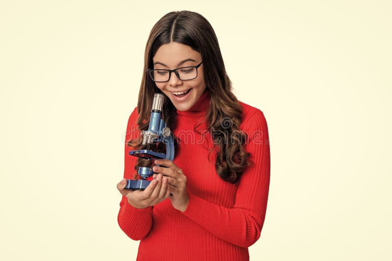 Study Biology at School. Biology Science for Girl. School Girl with ...