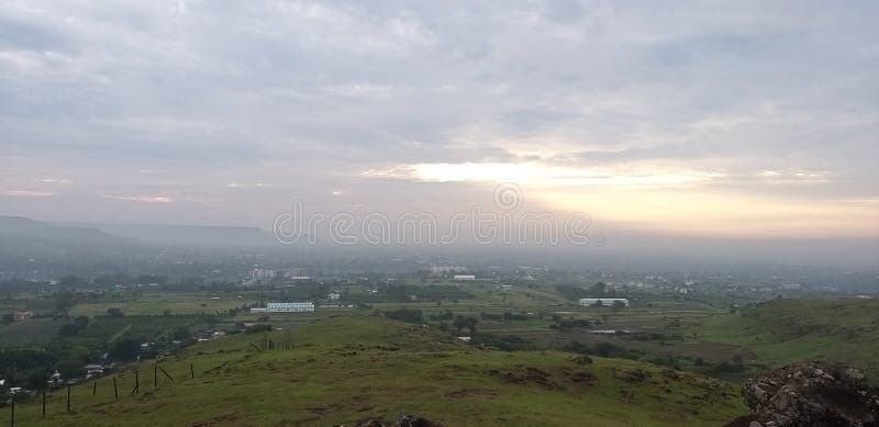 A Panorama of Nature in a Rural Area Stock Image - Image of pune ...