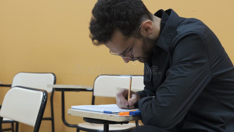 Study man in classroom stock footage. Video of person - 276703674