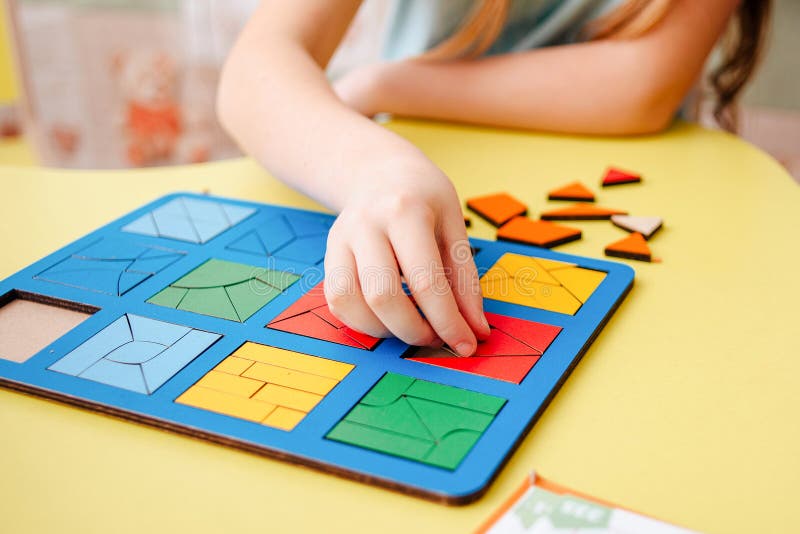Study of Color and Shape. Matching Game Stock Image - Image of females ...