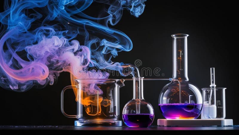 Study of Colored Gases in the Laboratory Stock Illustration ...