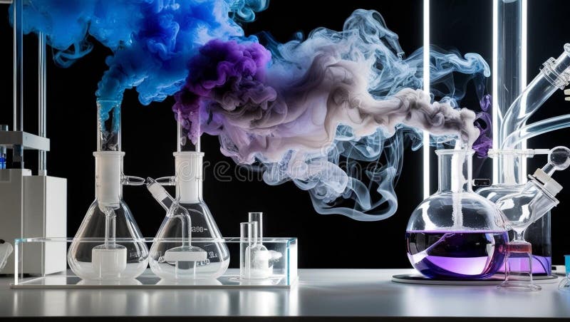 Study of Colored Gases in the Laboratory Stock Illustration ...