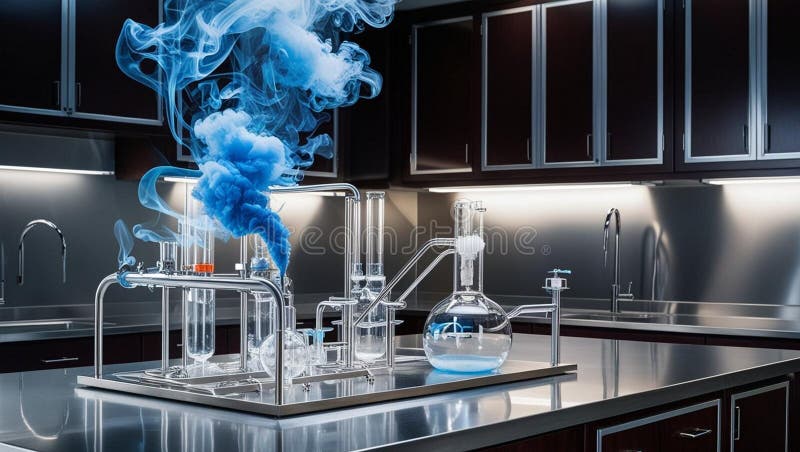 Study of Colored Gases in the Laboratory Stock Illustration ...