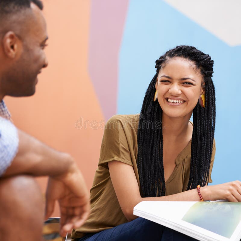 Study Companions. Two College Students Studying Together. Stock Image ...