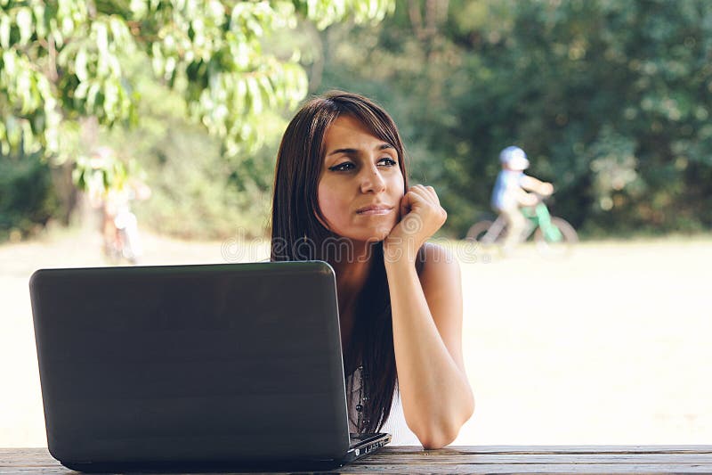 Study with computer stock image. Image of last, girl - 23140387