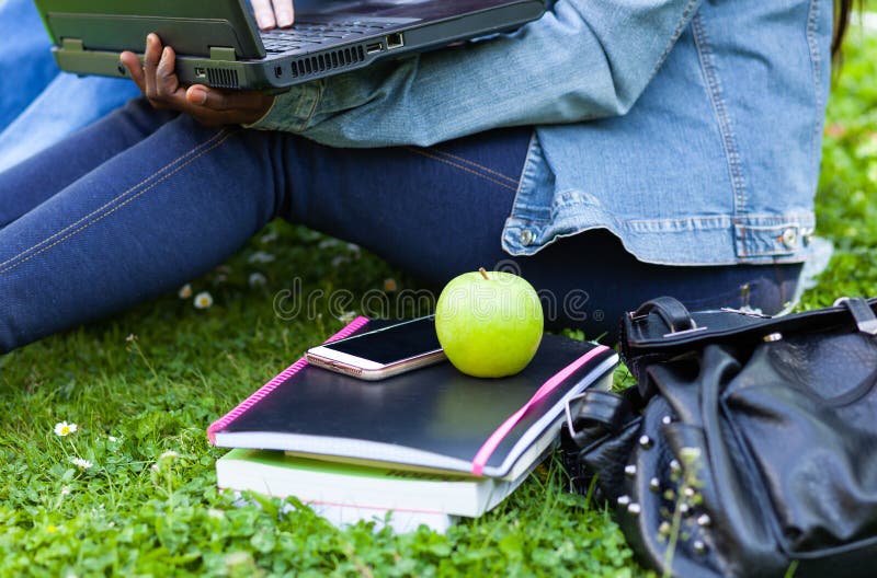 Study Concept, Green Apple and Books Stock Image - Image of natural ...