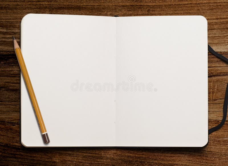 Study Concept with White Notebook Stock Image - Image of pencil, pause ...