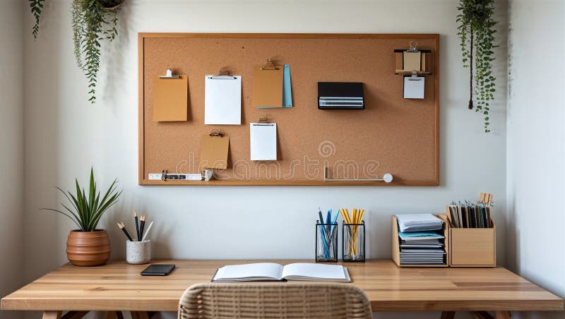 Study Corner with Blank Corkboard, Clean Clip Tray, and Sorted Divider ...