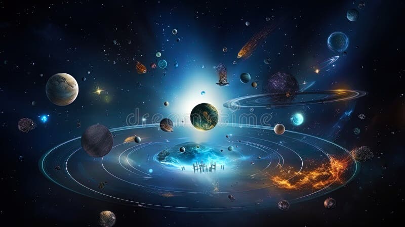 The Study of the Cosmos in the Space Agency Stock Illustration ...