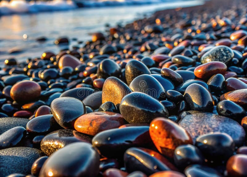 A Study in Darkness Intricate Textures of Black Pebbles and Rocks on a ...
