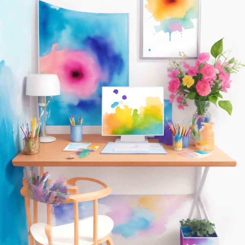 Desk Flowers Study Stock Illustrations – 662 Desk Flowers Study Stock ...