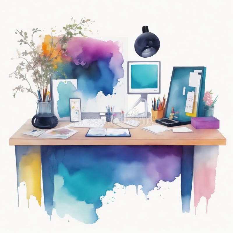 Study Desk Graphics with Watercolor Flowers Start of the School Year ...