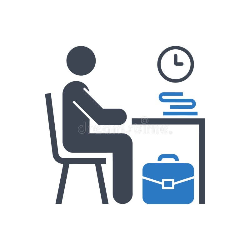 Study Desk Time Icon stock vector. Illustration of time - 361728963