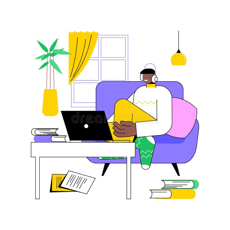 Study in the Dormitory Isolated Cartoon Vector Illustrations. Stock ...