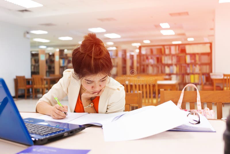 Study Education, Woman Worked Stock Image - Image of asian, essay: 60458123
