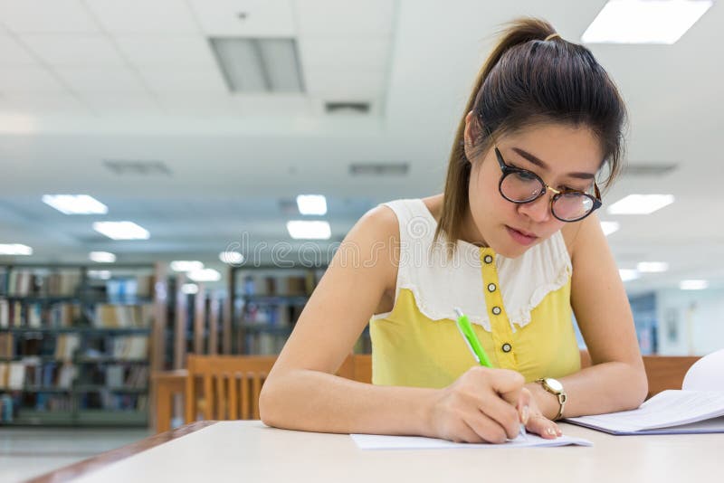 Study Education, Woman Writing a Paper Stock Photo - Image of ...