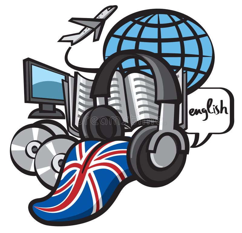 Study English Language Course Stock Vector - Illustration of travel ...