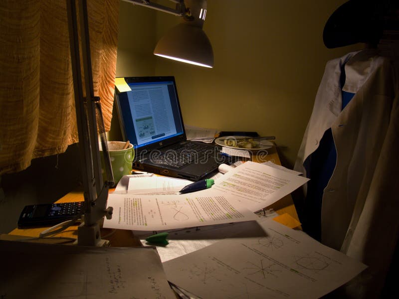 Study in the evening editorial stock photo. Image of papers - 45087198
