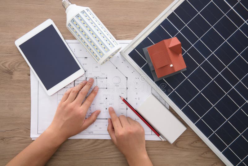 Study the Feasibility of Solar Power Home Installation Stock Photo ...