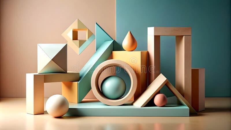 A Study in Form: a Sculptural Composition with Geometric Shapes ...