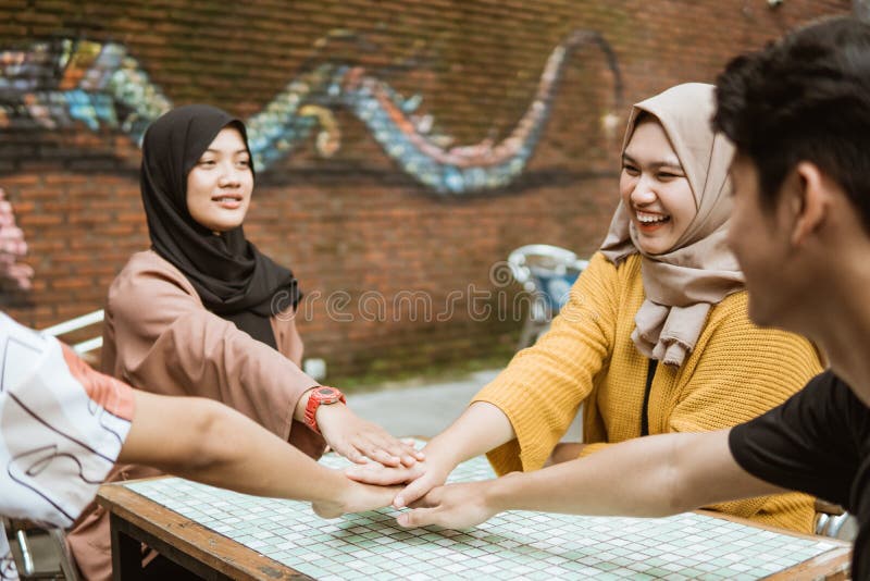 United Classmates Holding Hands Together Stock Image - Image of park ...