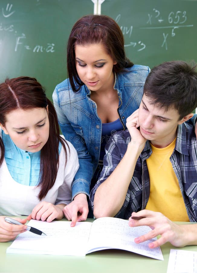 Study group in classroom stock photo. Image of portrait - 23233050