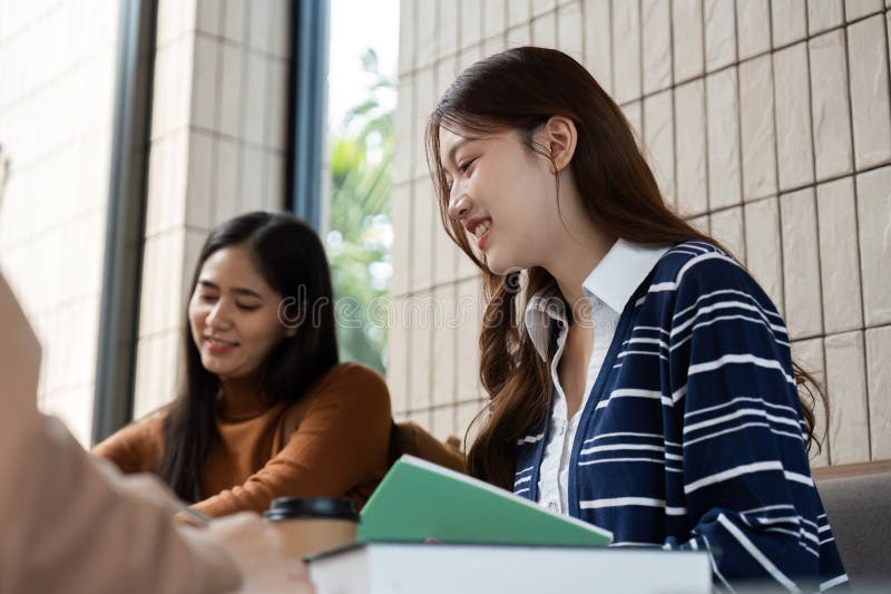 Study Group and Collaboration. Friends Collaborating Over Study ...