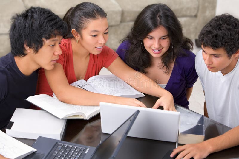 Study Group of Multi Ethnic Students Stock Photo - Image of latin ...