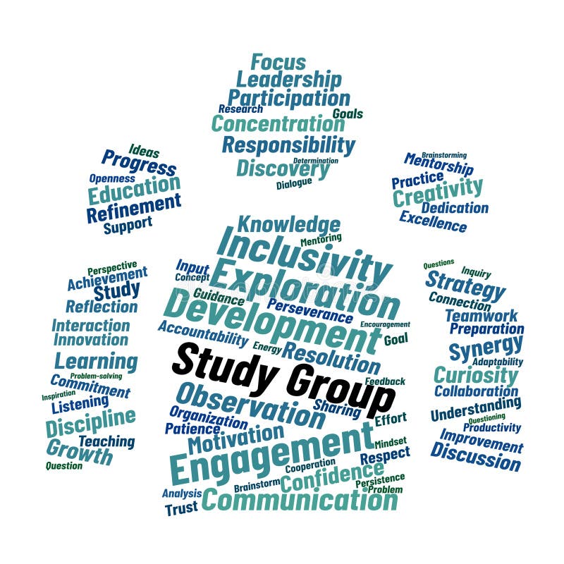 Study Group Word Cloud stock illustration. Illustration of teaching ...