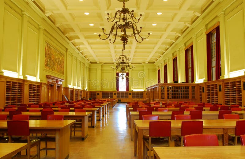 Study Hall of University Library Stock Image - Image of drawer ...