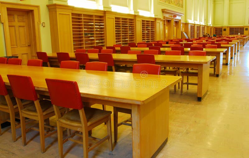 Study Hall of University Library Stock Image - Image of drawer ...