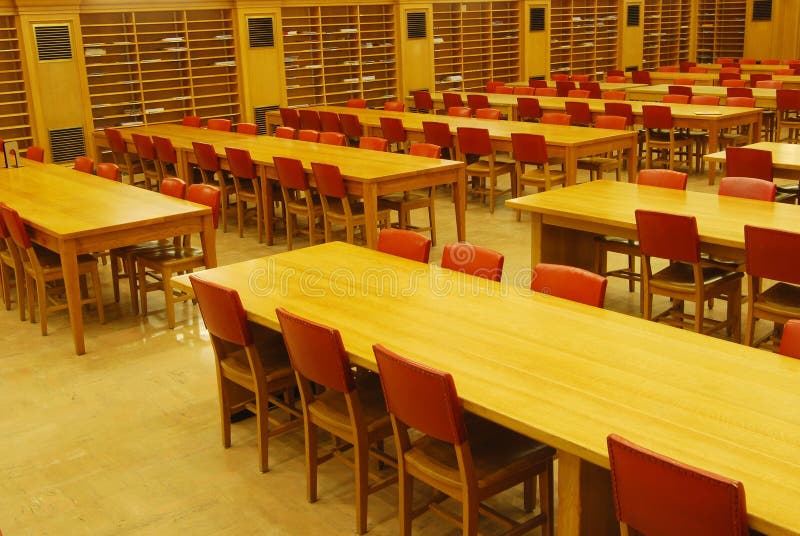 Study Hall of University Library Stock Image - Image of large, books ...