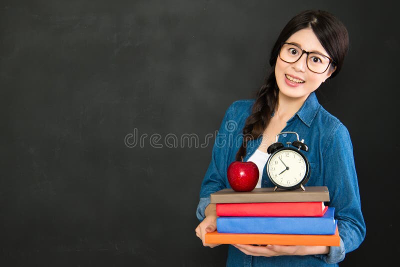 She always Study Hard and Back To School on Time Stock Photo - Image of ...