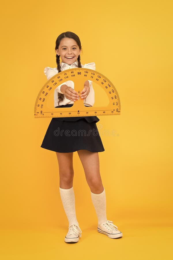 Study Hard. Student Use Protractor Ruler. Stem Class. Math Science ...