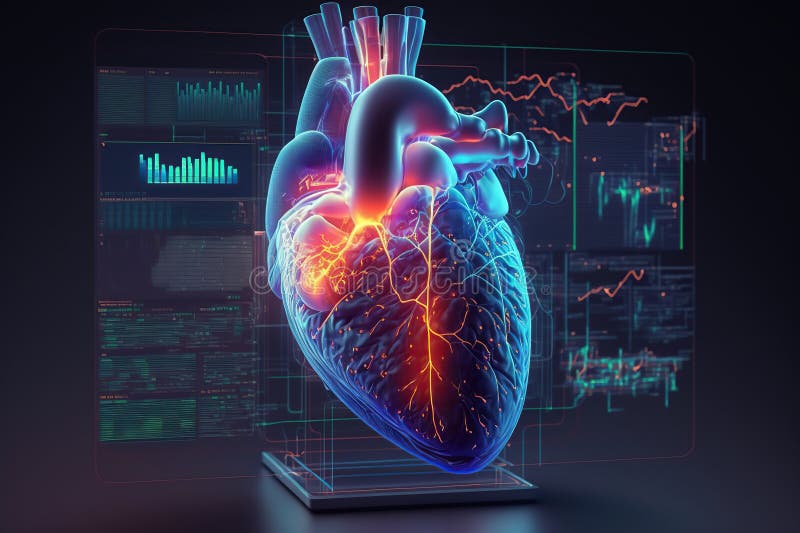 Study of the Human Heart, Coronary Problem. Generative AI Stock ...