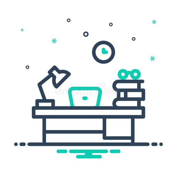 Mix Icon for Study, Perusal and Education Stock Illustration ...