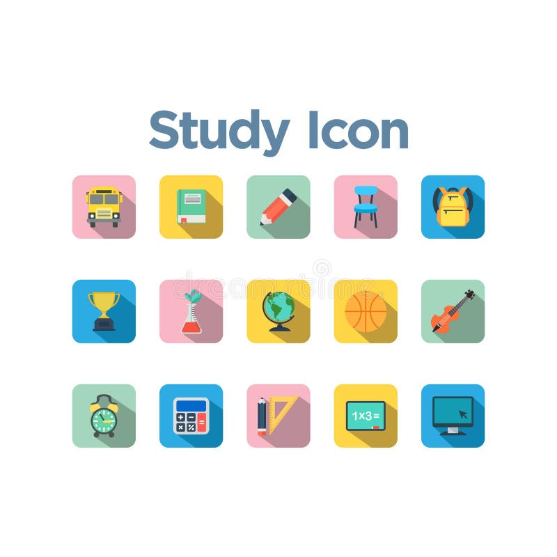 Flat Style Education People Icon Set Stock Vector - Illustration of ...