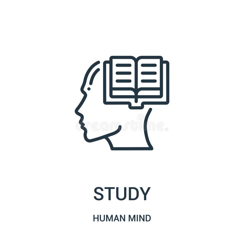 Study Icon Vector from Human Mind Collection. Thin Line Study Outline ...