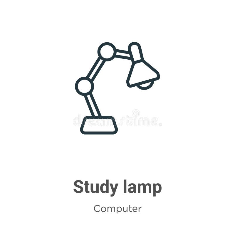 Study Lamp Outline Vector Icon. Thin Line Black Study Lamp Icon, Flat ...