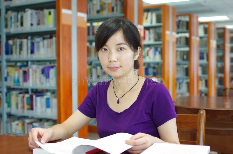 Study in a library stock image. Image of asain, bibliophile - 25784805