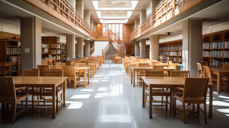 Study Library Social Distancing Stock Illustration - Illustration of ...