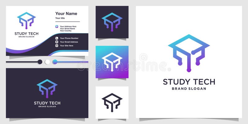 Study Logo Design with Creative Technology Concept Stock Vector ...
