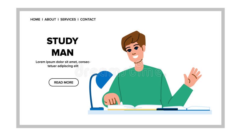Study man home vector stock vector. Illustration of modern - 274418439